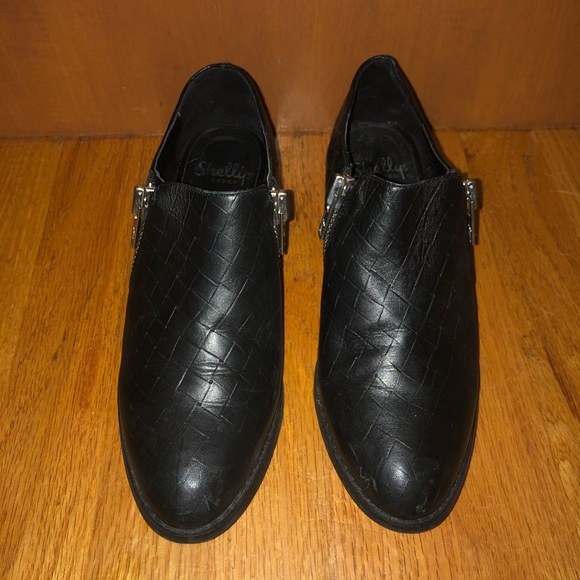 Shellys London | Shoes | Shellys London Black Leather Booties | Poshmark